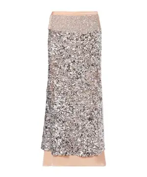 Rabanne Sequined Jersey Midi Skirt - Gray