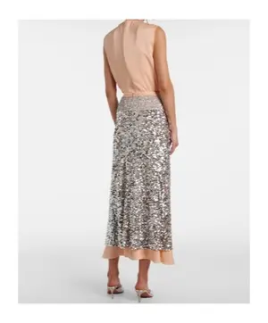 Rabanne Sequined Jersey Midi Skirt