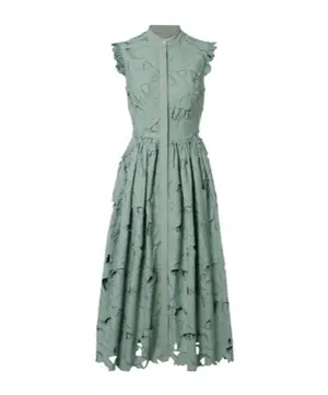 Erdem Guipure Lace Shirt Dress - Green