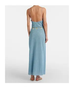 Oseree Spaghetti Strap Dress With Seashell Pendant Chain Belt