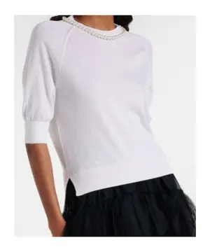 Simone Rocha Embellished Wool And Silk Top