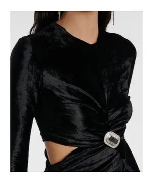 Rabanne Asymmetrical Draped Velvet Gown
