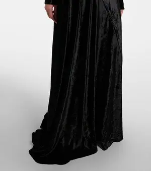 Rabanne Asymmetrical Draped Velvet Gown