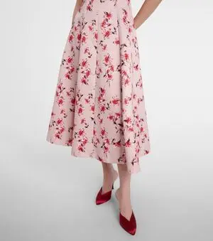 EMILIA WICKSTEAD Mara Floral Taffeta Midi Dress - Pink
