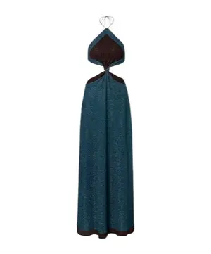 Oseree Lumière Cutout Halterneck Maxi Dress - Green
