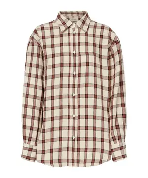 RÓHE Plaid Linen Shirt - Nude