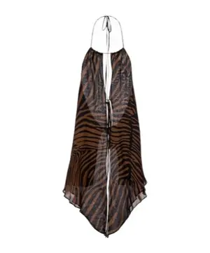 Blumarine Printed Asymmetric Halterneck Top - Black