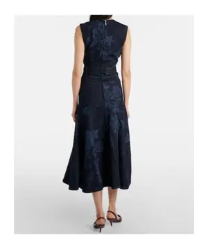 Erdem Floral Denim Midi Dress