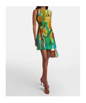 ALEMAIS Mokshini Beaded Linen-blend Minidress