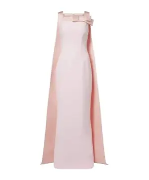 SAFIYAA LONDON Harley Caped Crêpe Gown - Pink