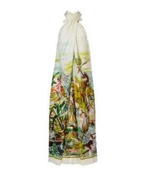 ALEMAIS Jungle Boogie Halterneck Silk Maxi Dress - Multicolor
