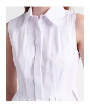Sportmax Certosa Peplum Cotton Poplin Shirt