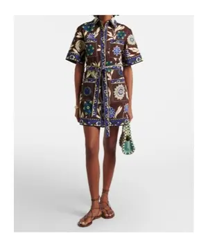 ALEMAIS Jasper Printed Cotton Shirt Dress