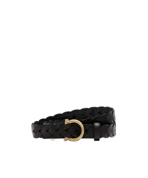 FERRAGAMO Gancini Braided Leather Belt