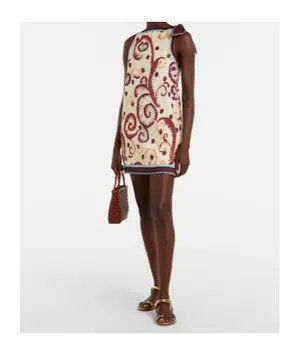 ALEMAIS Wilson Printed Linen And Silk Minidress