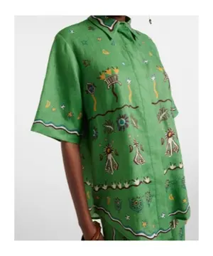 ALEMAIS Sun Dancer Printed Linen Shirt