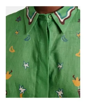 ALEMAIS Sun Dancer Printed Linen Shirt