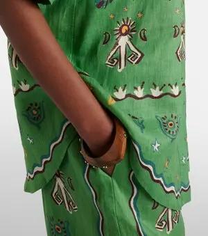 ALEMAIS Sun Dancer Printed Linen Shirt