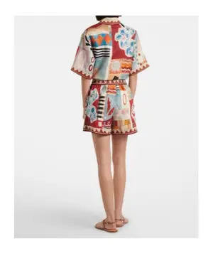 ALEMAIS Printed Linen Bermuda Shorts