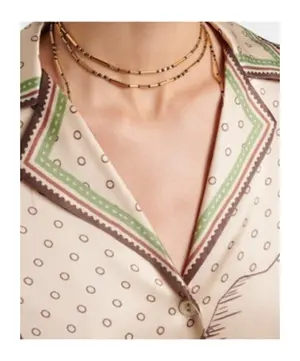 ALEMAIS Alberta Printed Silk Satin Shirt