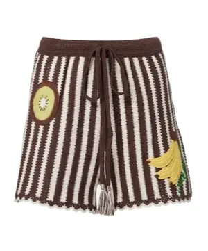 ALEMAIS Sundae Crochet Embroidered Cotton Shorts - Multicolor