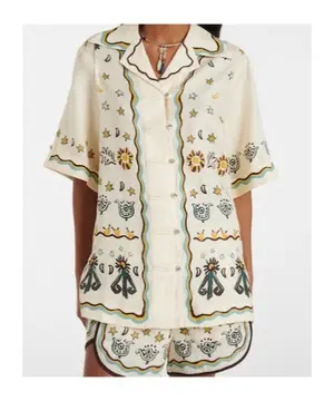 ALEMAIS Antoinette Printed Linen Shirt