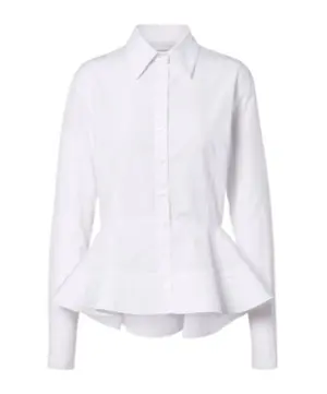 Stella McCartney Peplum Cotton Poplin Shirt - White