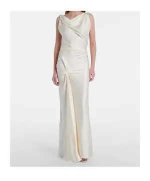 Victoria Beckham Posy Draped Crepe Satin Gown