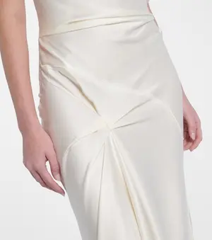Victoria Beckham Posy Draped Crepe Satin Gown