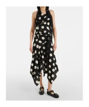 Junya Watanabe Lace-trimmed Polka-dot Midi Dress