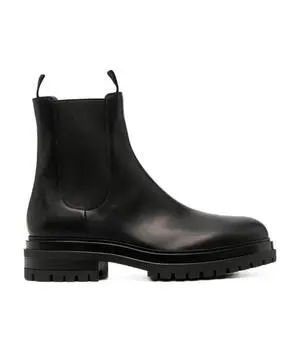GIANVITO ROSSI Logo Side Paneled Chelsea Boots - Black
