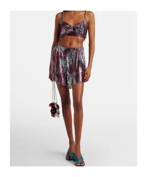 Rabanne Floral Chainmail Crop Top