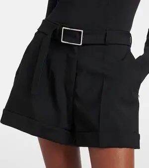 Sportmax Ghiera Belted Virgin Wool Shorts