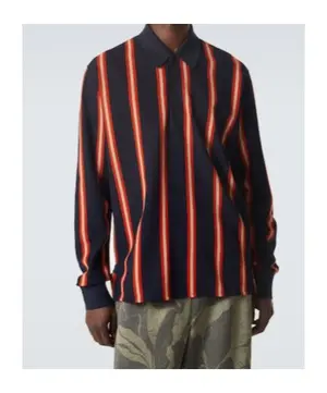 Junya Watanabe Striped Wool Polo Shirt