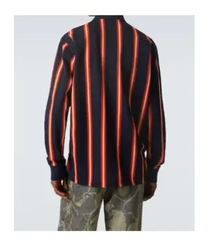 Junya Watanabe Striped Wool Polo Shirt