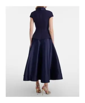 SELF-PORTRAIT Bouclé Taffeta Midi Dress
