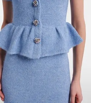 SELF-PORTRAIT Embellished Knitted Midi Dress