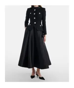 SELF-PORTRAIT Bouclé Taffeta Midi Dress