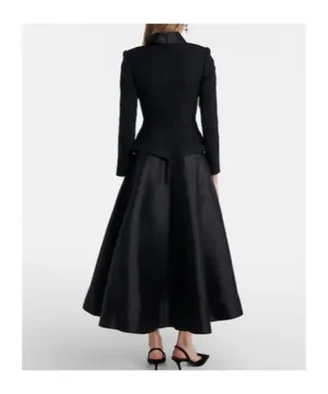 SELF-PORTRAIT Bouclé Taffeta Midi Dress