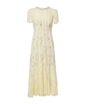 SELF-PORTRAIT Embellished Lace Midi Dress - Nude