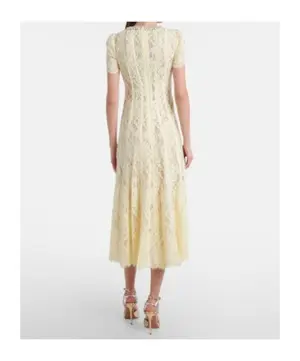 SELF-PORTRAIT Embellished Lace Midi Dress