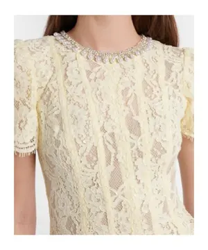 SELF-PORTRAIT Embellished Lace Midi Dress
