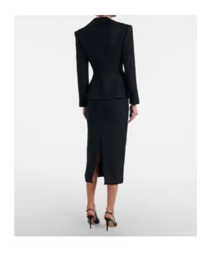SELF-PORTRAIT Wool-blend Twill Midi Dress