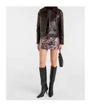 SELF-PORTRAIT Floral Sequined Miniskirt