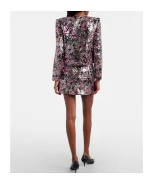 SELF-PORTRAIT Floral Sequined Miniskirt