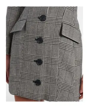 SELF-PORTRAIT Checked Wool-blend Minidress