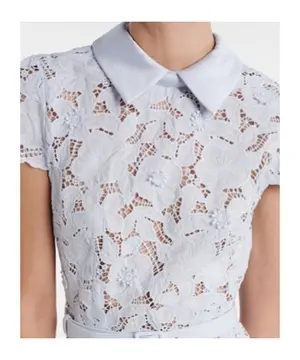 SELF-PORTRAIT Floral Guipure Lace Midi Dress
