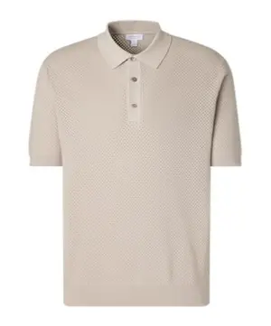 Sunspel Knitted Polo Shirt - Nude