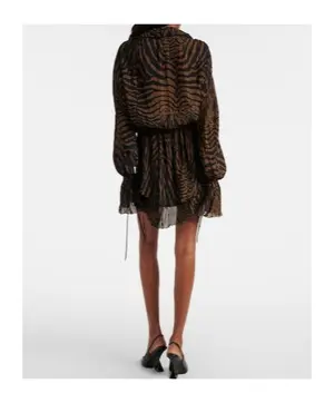 Blumarine Zebra-print Chiffon Mini Dress
