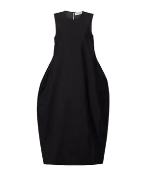 RÓHE Linen And Silk-blend Midi Dress - Black